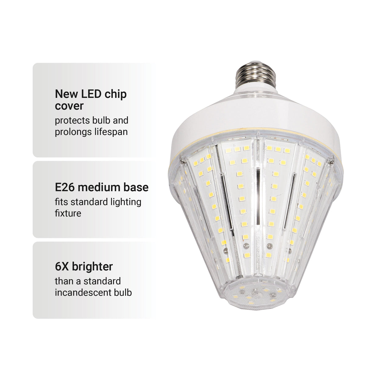 LED Cob Light Bulb 40W 5200 Lumen E26 5000K CCT