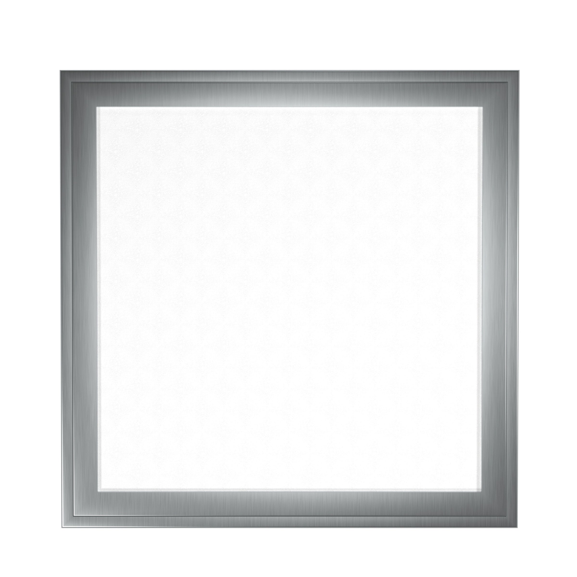 12" x 12" 1300 Lumen Integrated LED Flat Panel Light, White and Nickel