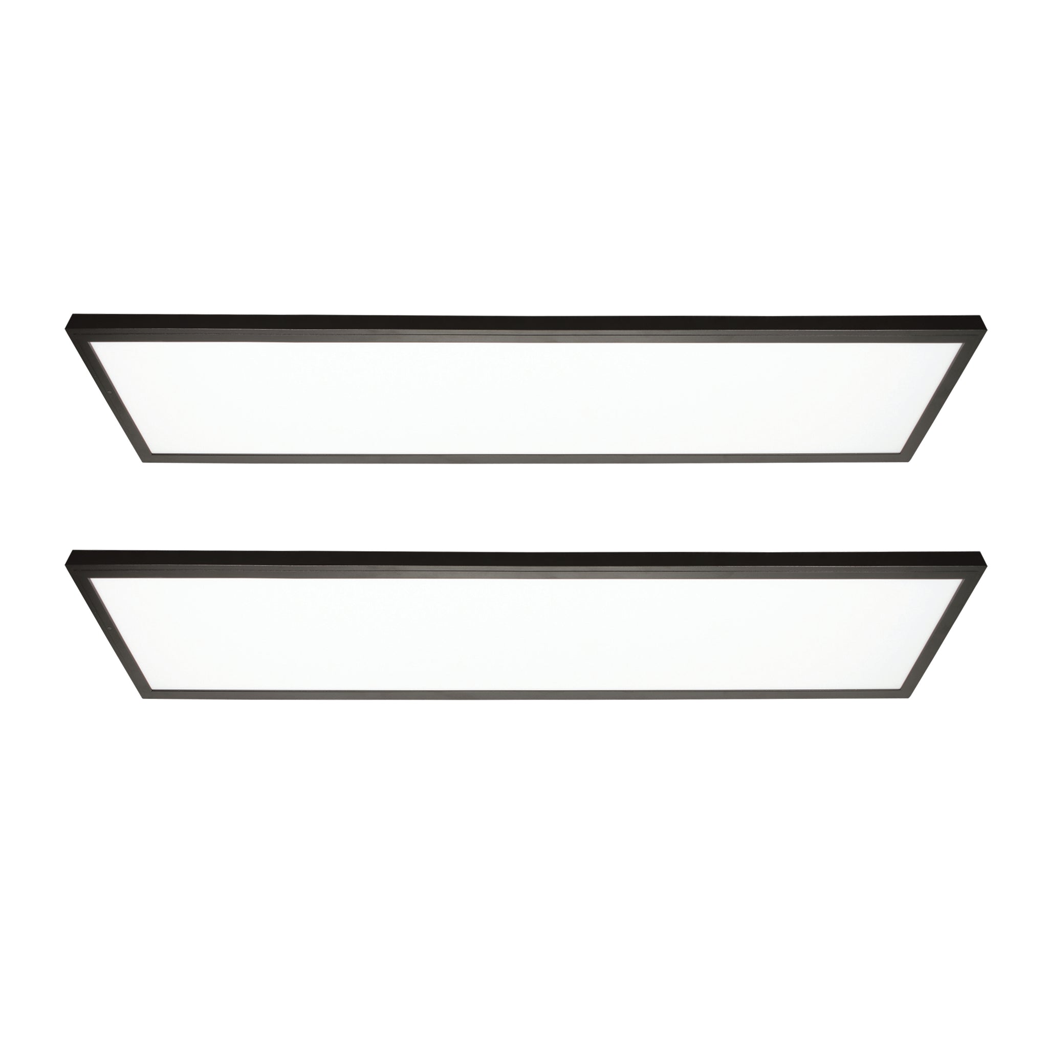 1 ft. x 4 ft. 4300 Lumen LED Flat Panel Light 5CCT, Bronze Trim, 2-Pac