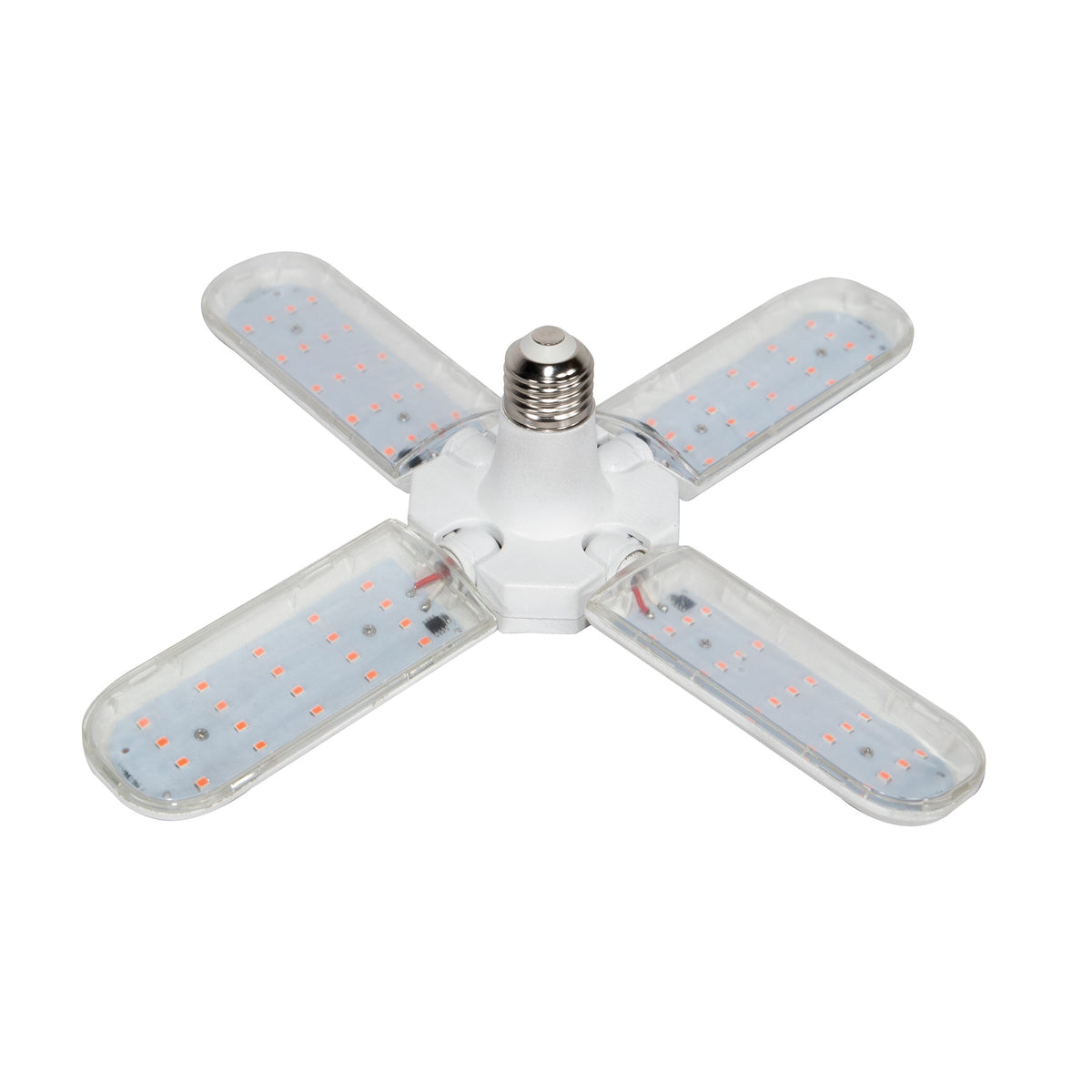 40.1 PPF 27-Watt Adjustable 4-Panel LED Grow Light Bulb, E26