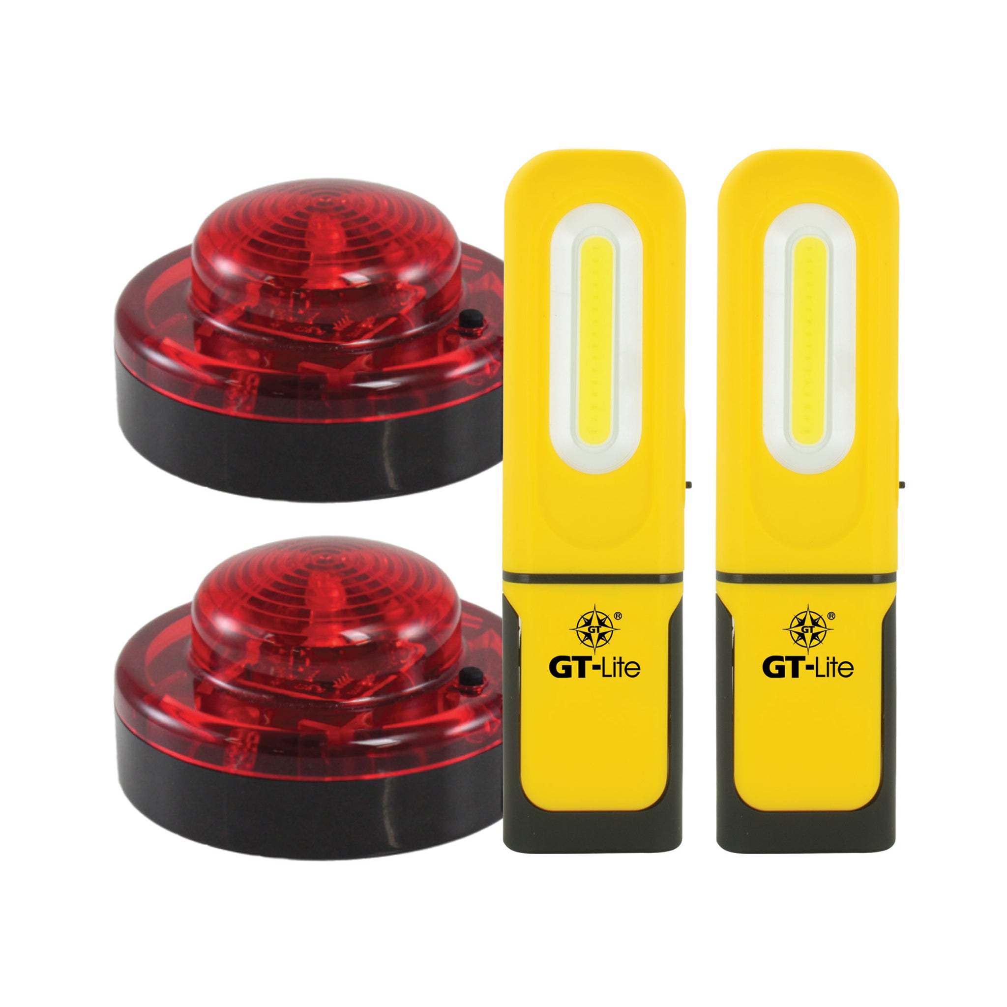 Red Emergency Beacon and Flashlight Bundle
