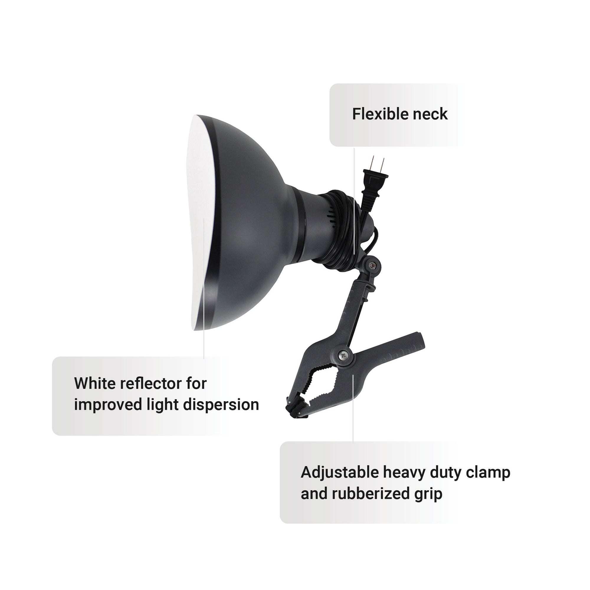 Polycarbonate Clamp Lamp 75W E26