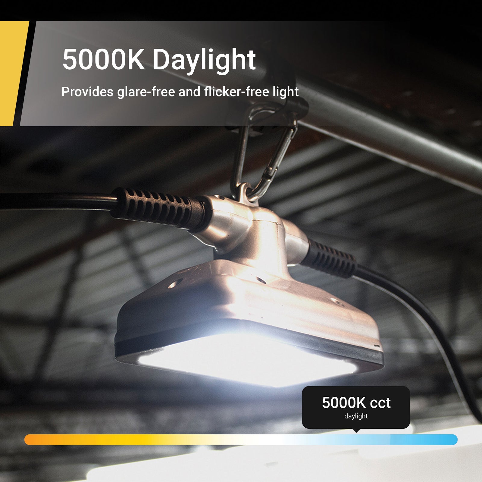 Linkable 50ft LED Construction String Light, String Work Light, 5000 ...
