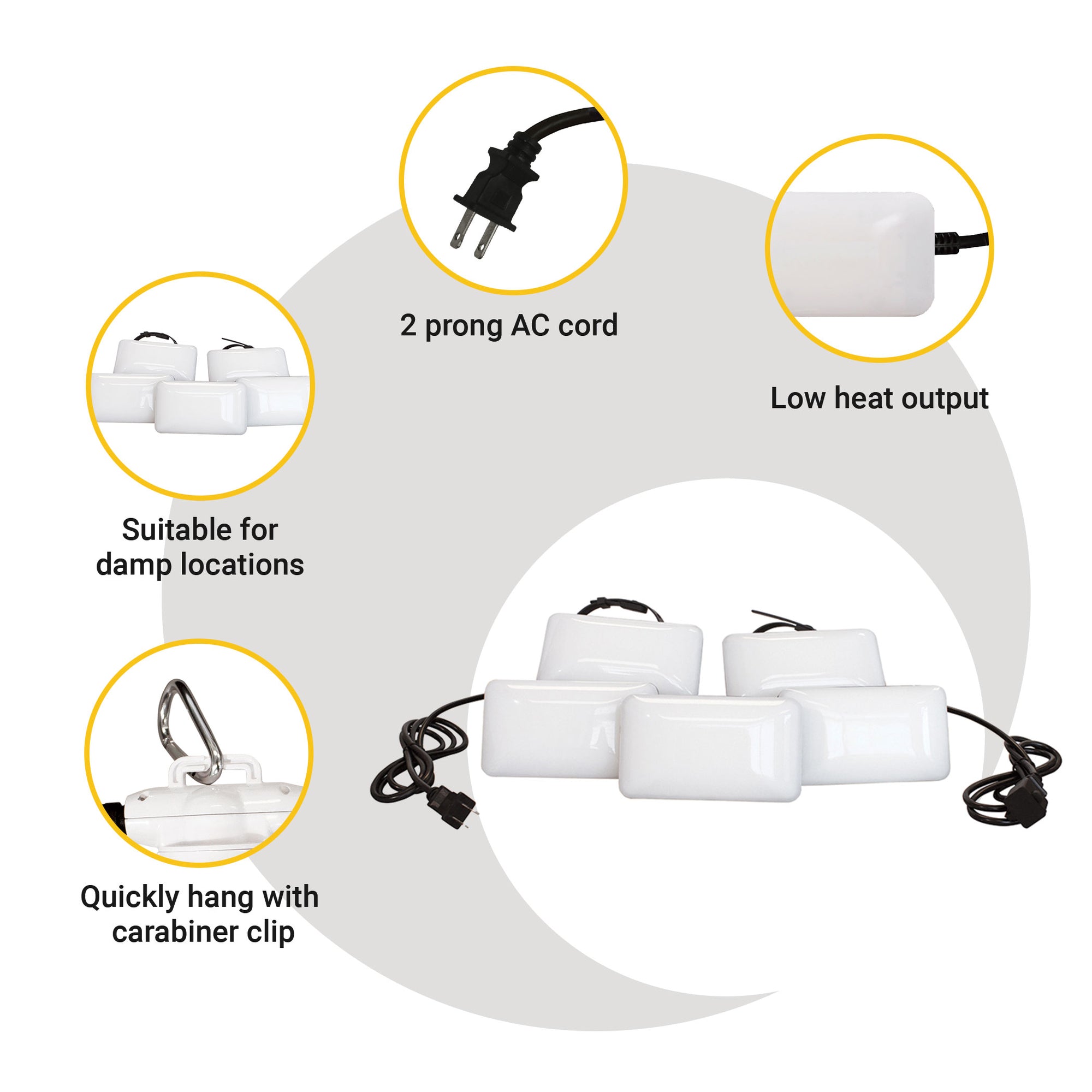 Linkable 50ft LED Construction String, String Work Light 7500 Lumen 5 ...