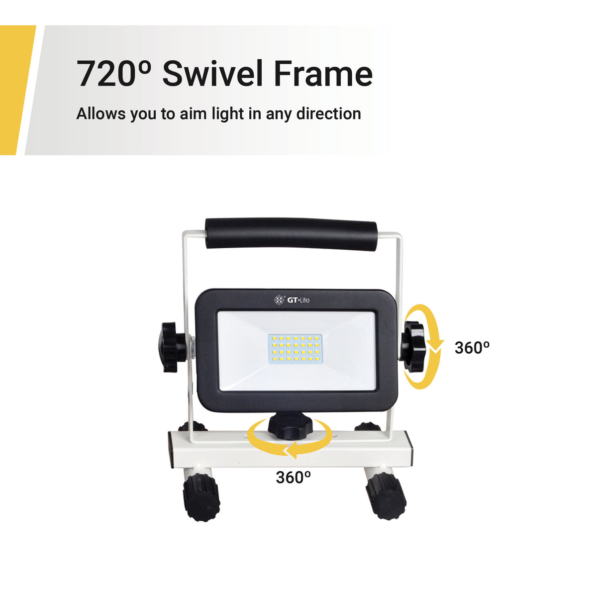 Portable Corded LED Work Light with H Stand 1200 Lumen 15W