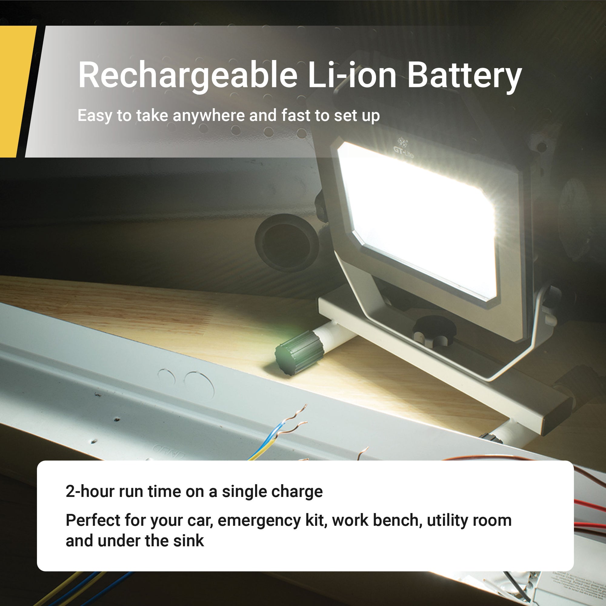 LED Rechargeable Work Light with USB 2000 Lumen 18W