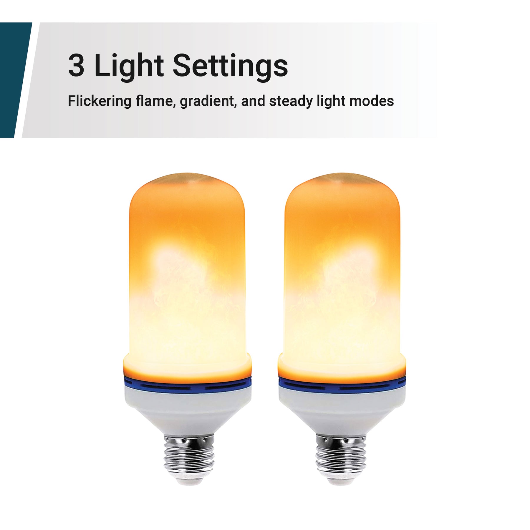 2-Pack LED Orange Flame Bulbs 4.5W