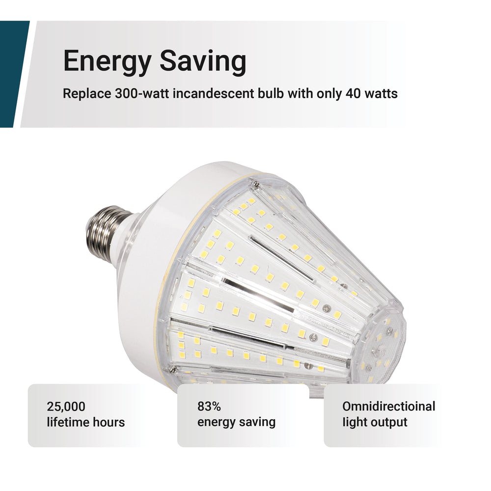 LED Cob Light Bulb 40W 5200 Lumen E26 5000K CCT