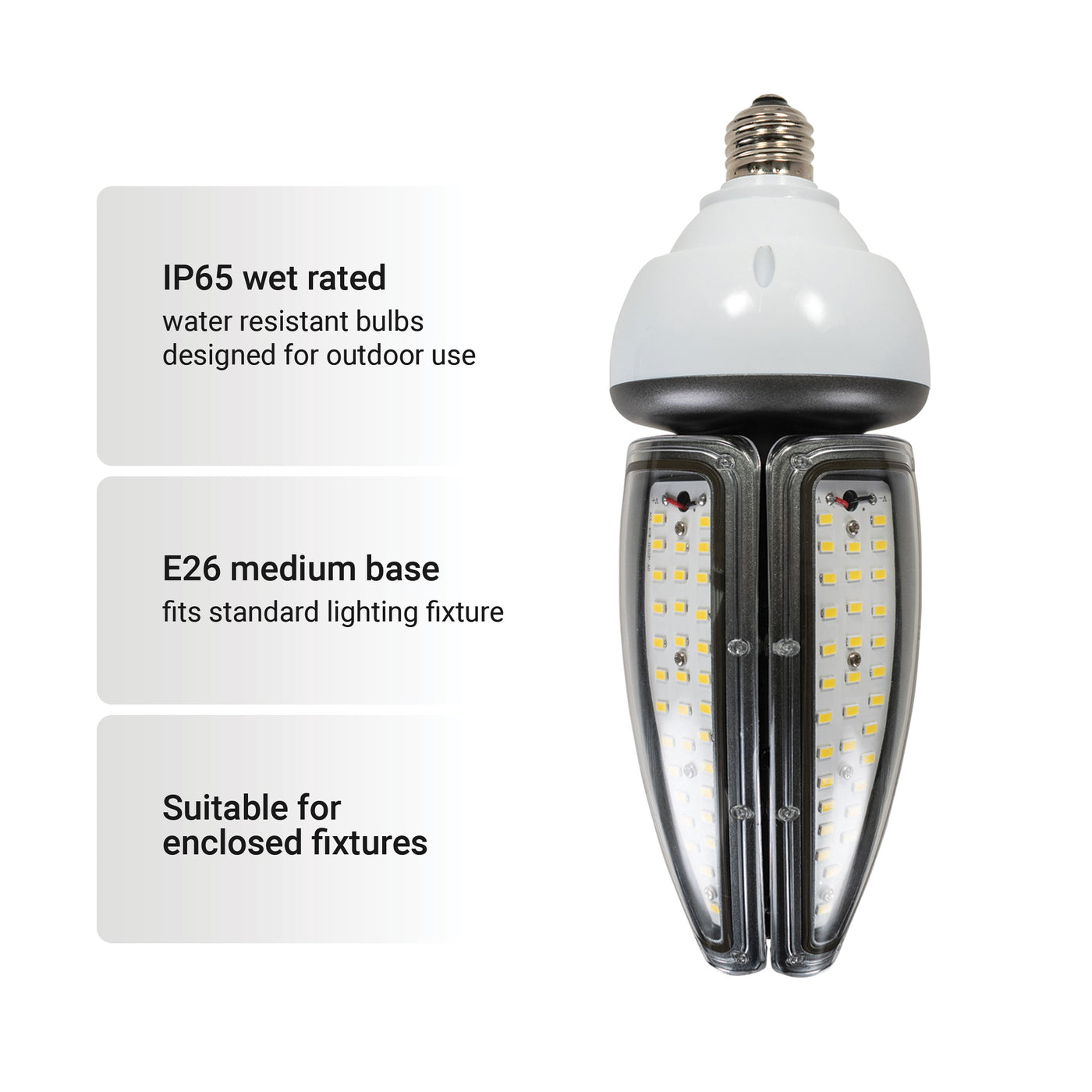 Outdoor IP65 Water Resistant LED Corn Cob Light Bulb 40W 4500 Lumen E26