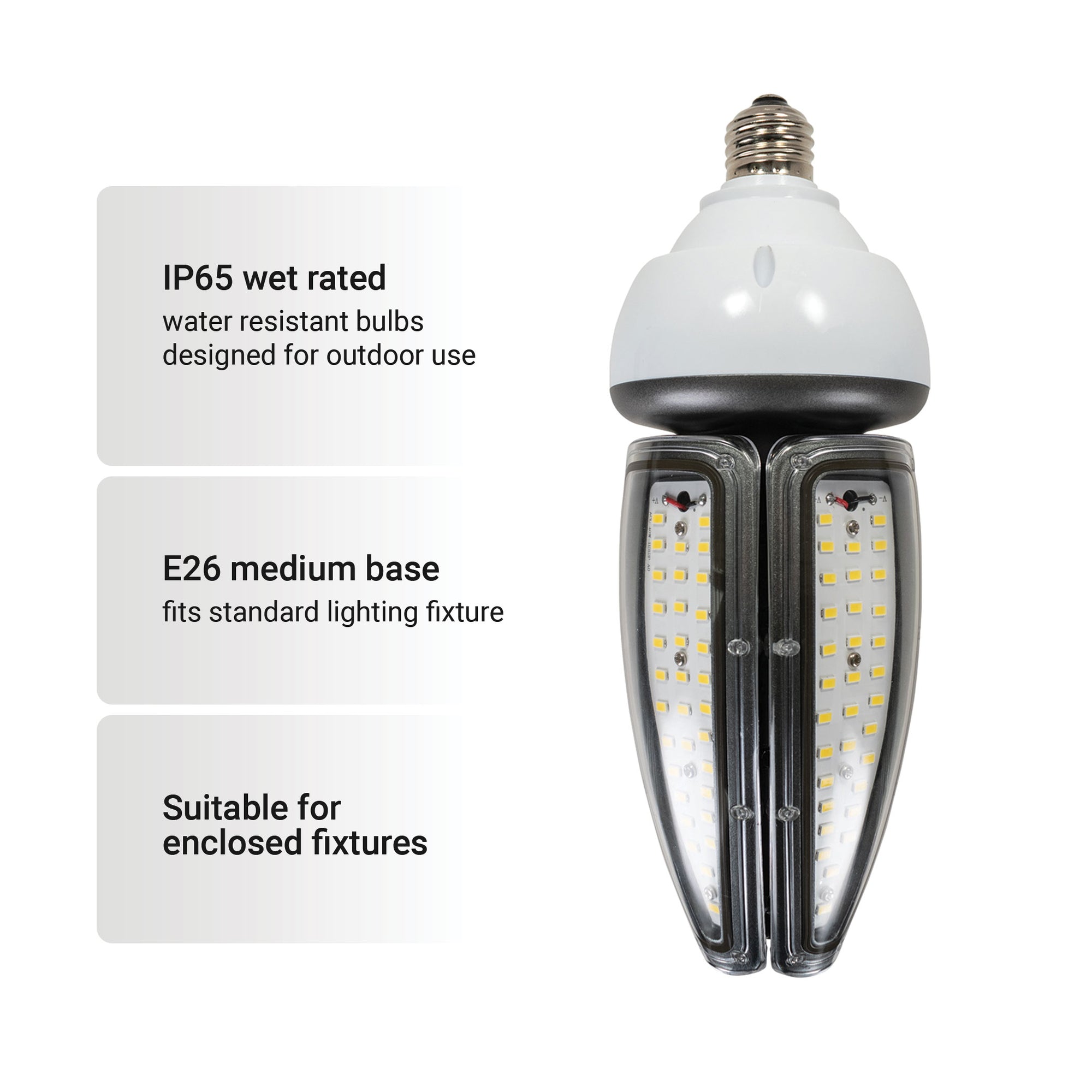 Outdoor IP65 Water Resistant LED Corn Cob Light Bulb 40W 4500 Lumen E26