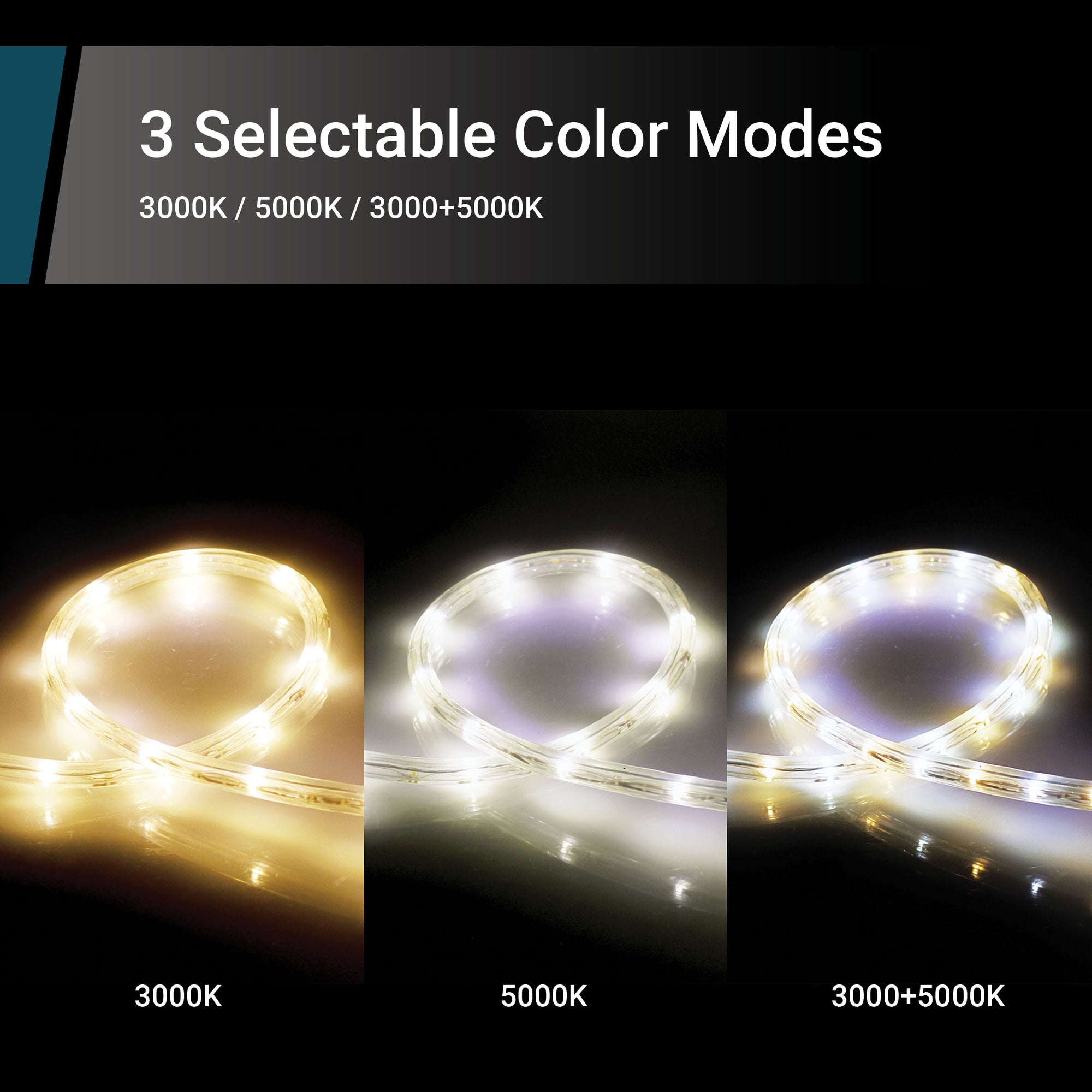 16ft Linkable LED Rope Light 850 Lumen 16W Indoor and Outdoor 250 Lumen ...