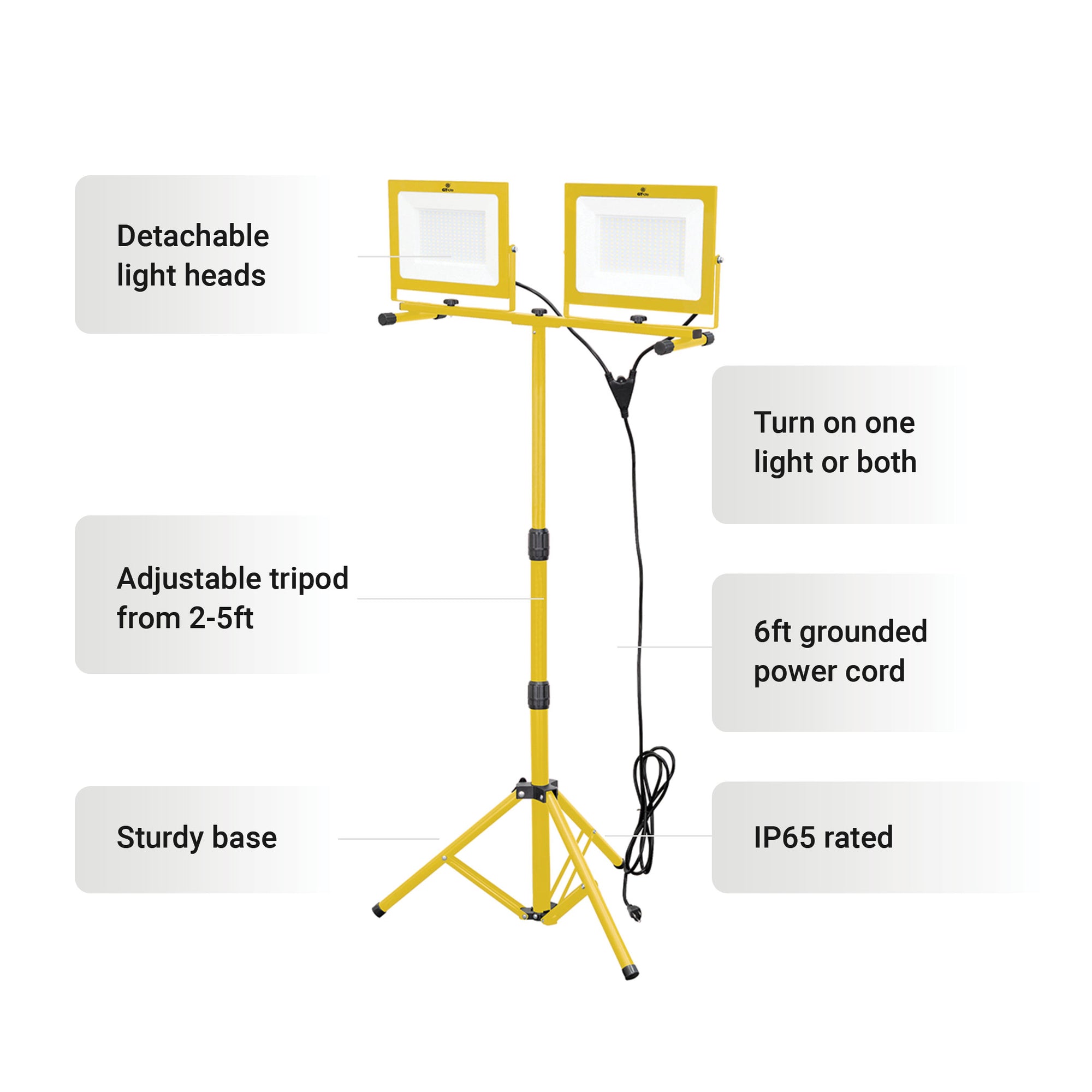 LED Work Light Double Head with Tripod 30,000 Lumen 300W