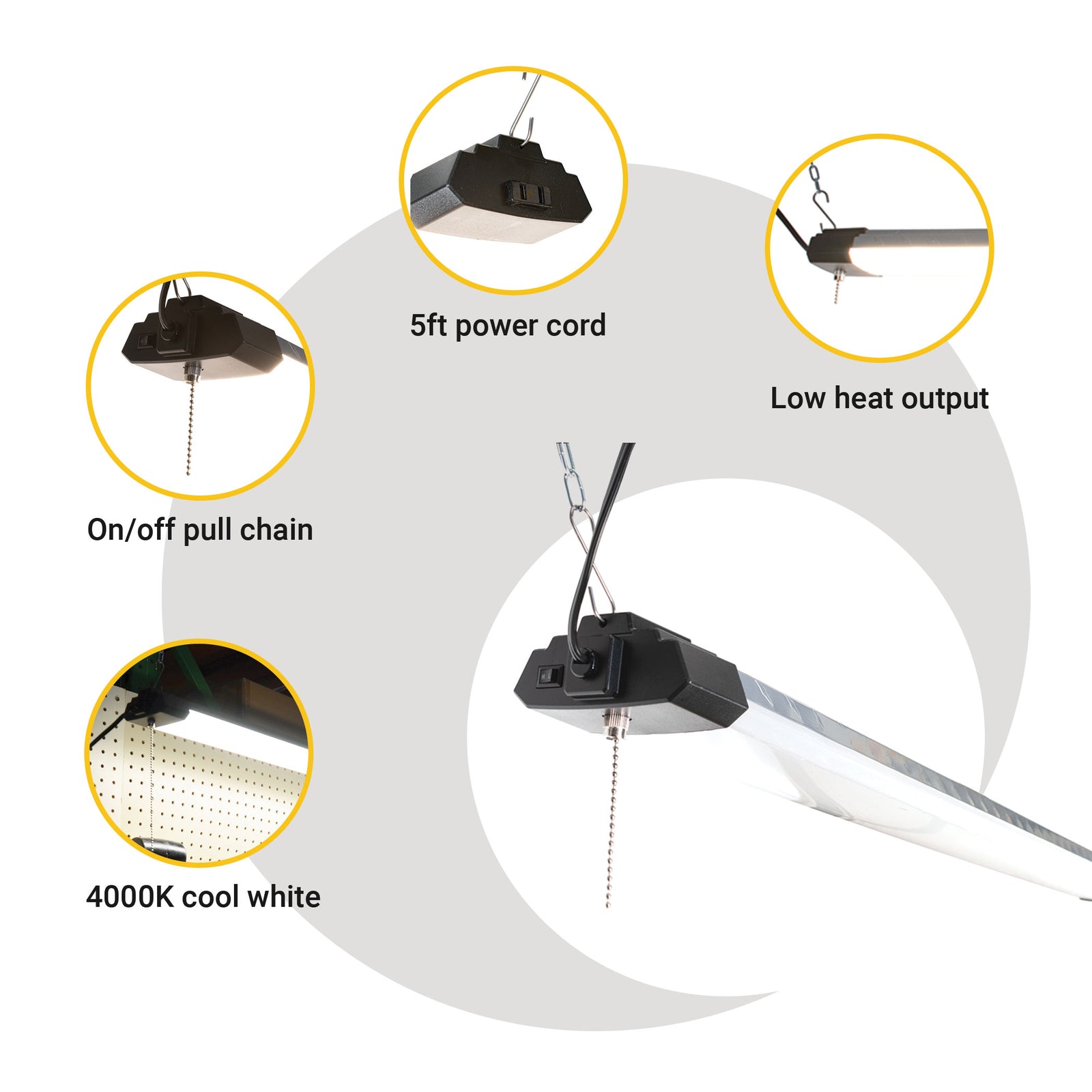 LED 4ft Shop Light 10,000/5000 Lumen 105W Linkable