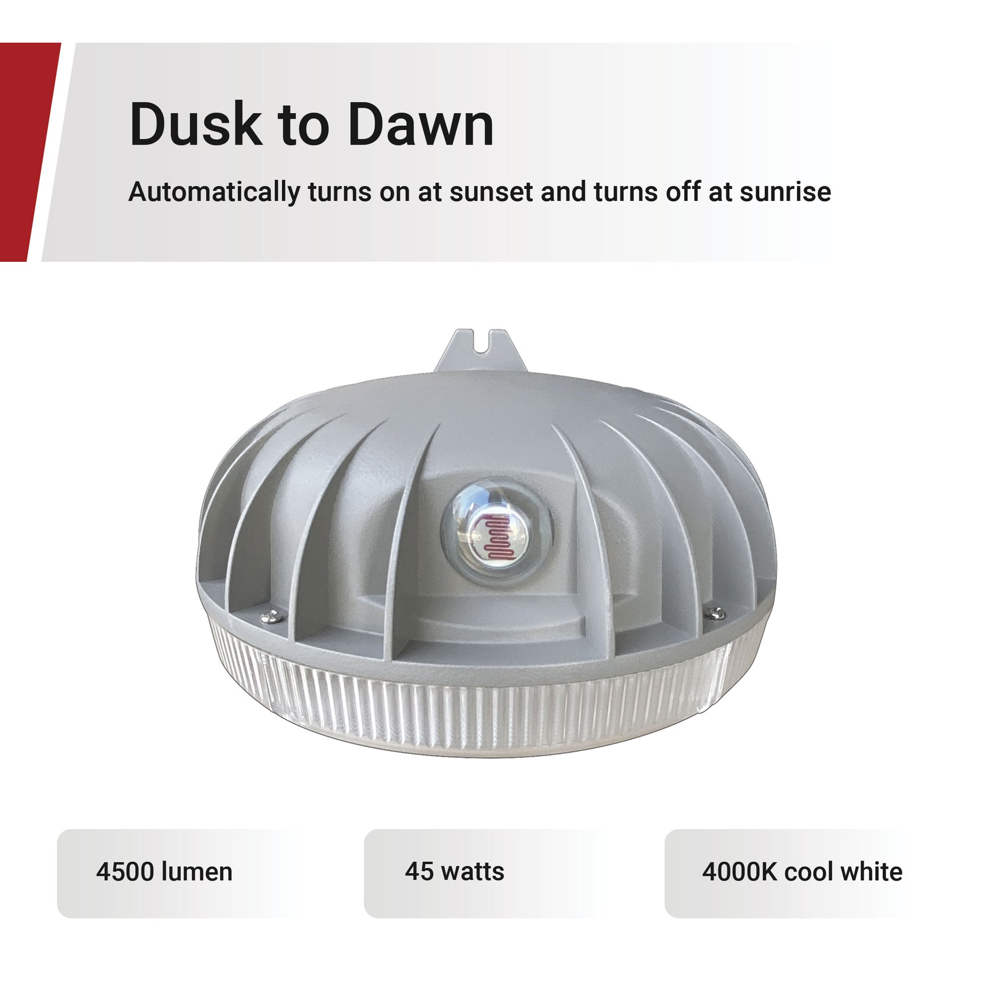 4500 Lumen LED Dusk to Dawn Barn Area Light 40W