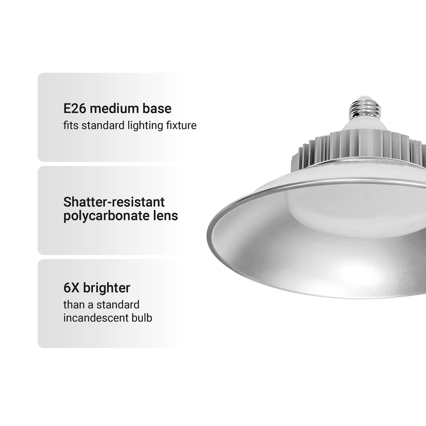 LED Utility Light with Reflector 60W 5000 Lumen 5000K CCT