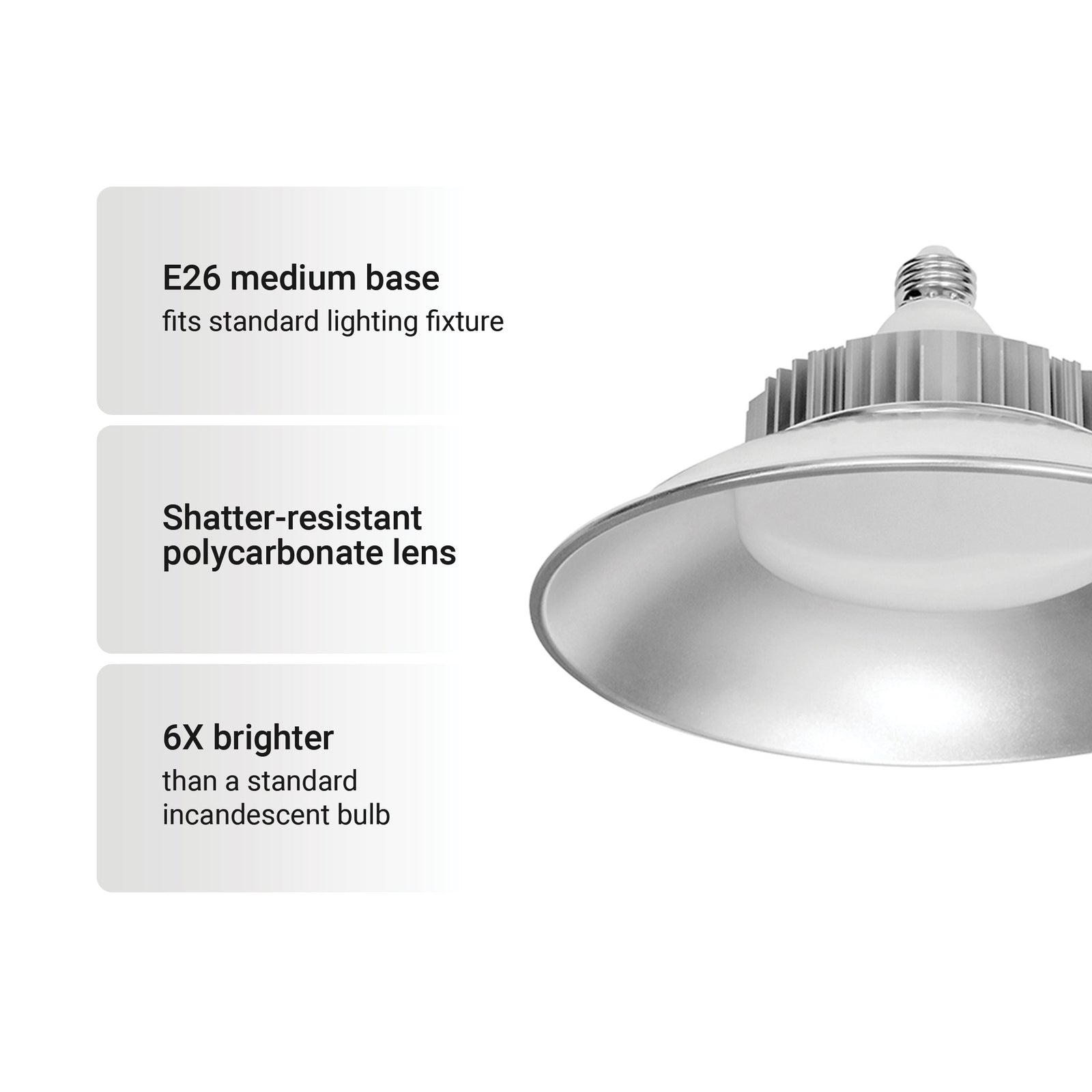 LED Utility Light with Reflector 60W 5000 Lumen 5000K CCT