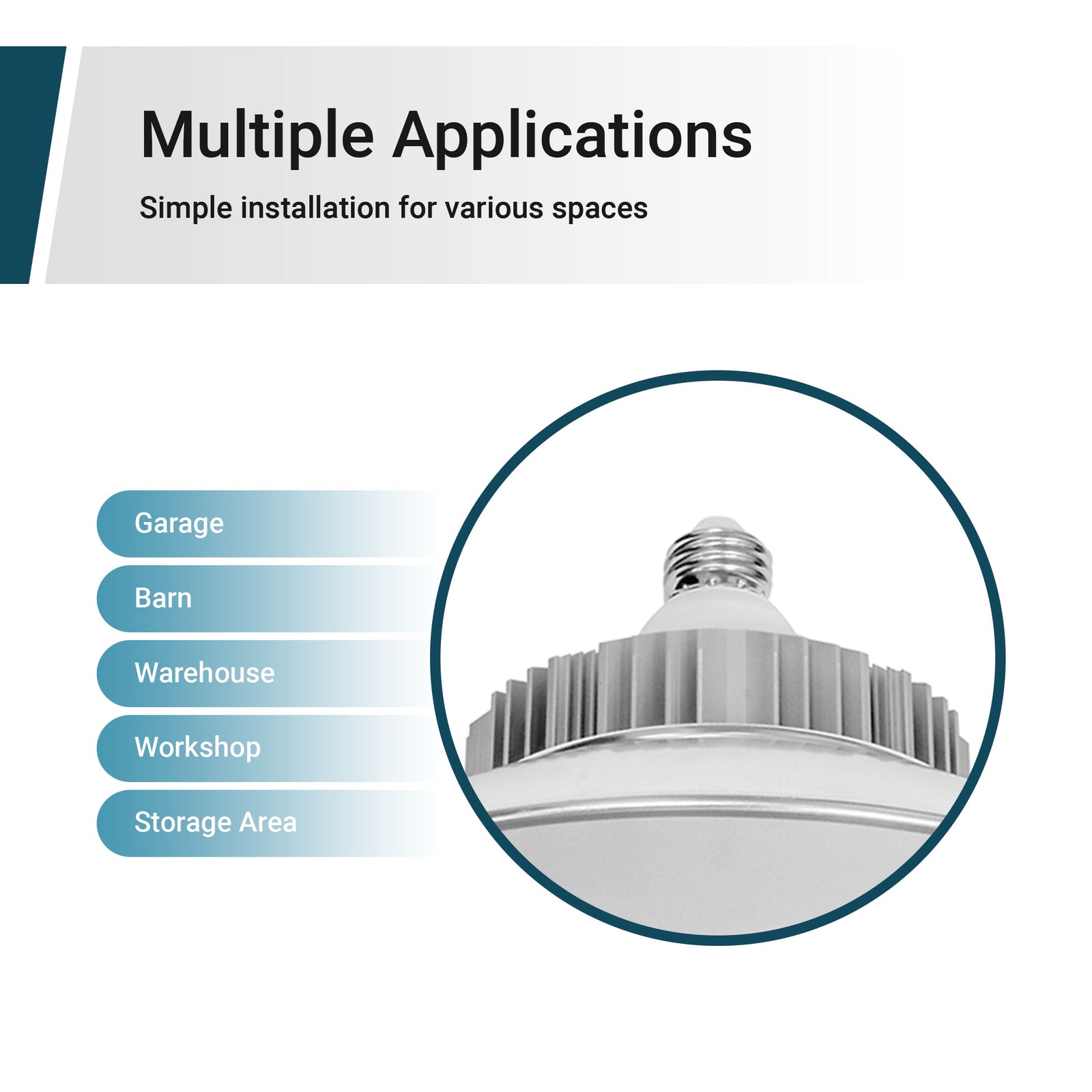 LED Utility Light with Reflector 60W 5000 Lumen 5000K CCT